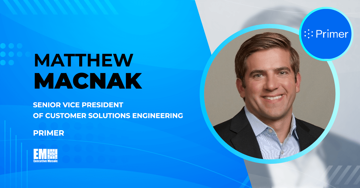 Navy Veteran Matthew Macnak Takes On SVP Role at AI Company Primer
