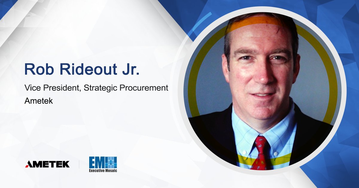Ametek Names Rob Rideout Jr. as Strategic Procurement VP